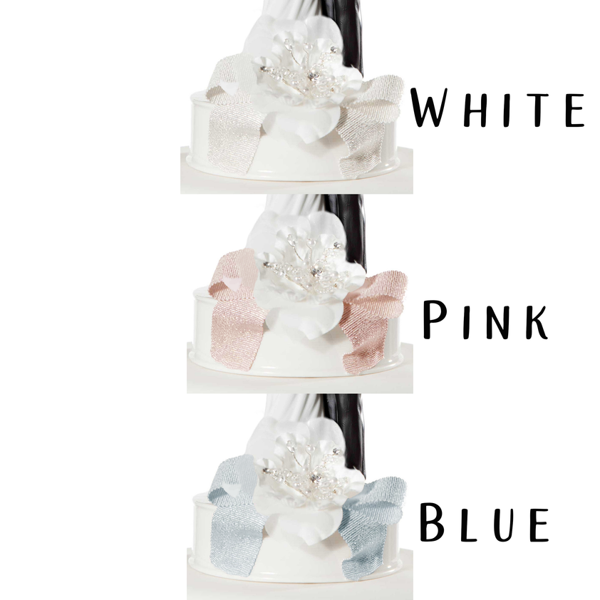 Romance Ribbon Accent Cake Topper- Custom Colors! – Wedding Collectibles