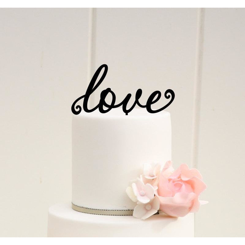 LOVE Wedding Cake Topper Custom Design - Bridal Shower or Engagement P ...