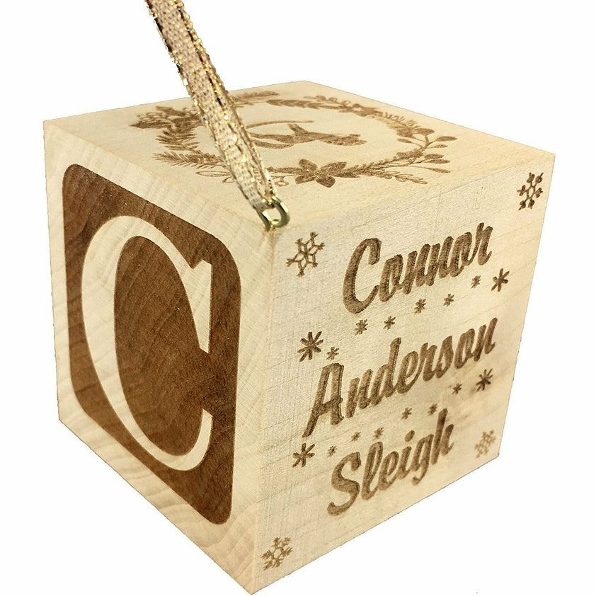 Custom Engraved Wood Baby Birth Block (2”) - Add Personalized Text to ...