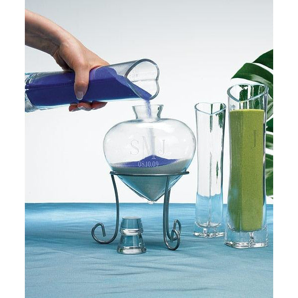 Heart Shaped Sand Ceremony Vase Set - Wedding Collectibles