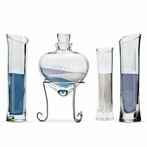 Heart Shaped Sand Ceremony Vase Set - Wedding Collectibles