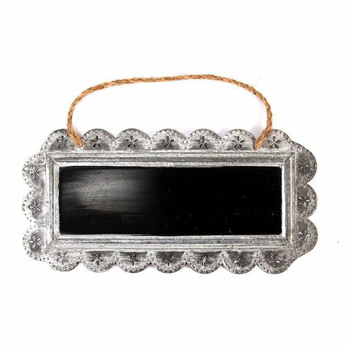 Large Scalloped Frame Tin Signs with Chalkboard - Wedding Collectibles