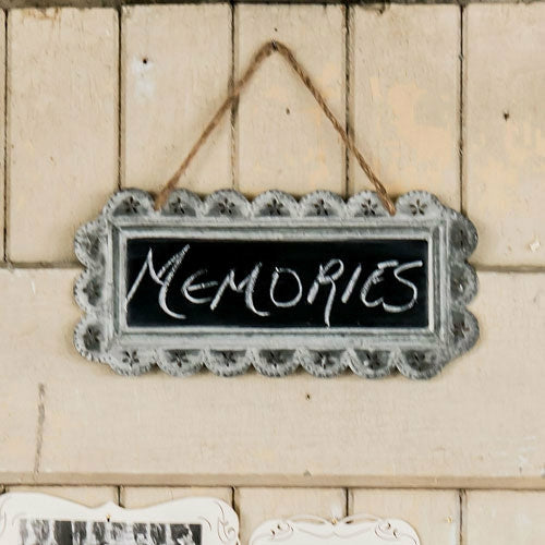 Large Scalloped Frame Tin Signs with Chalkboard - Wedding Collectibles