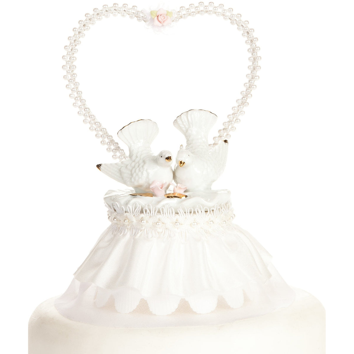 Cottagecore Nesting Turtle Dove Wedding Cake Topper - Wedding Collectibles