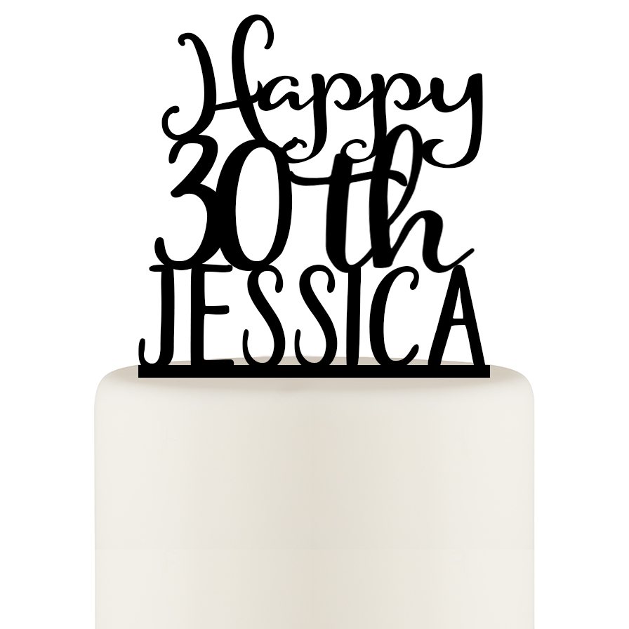 30th Birthday Cake Topper - Happy 30th Cake Topper Personalized with N ...