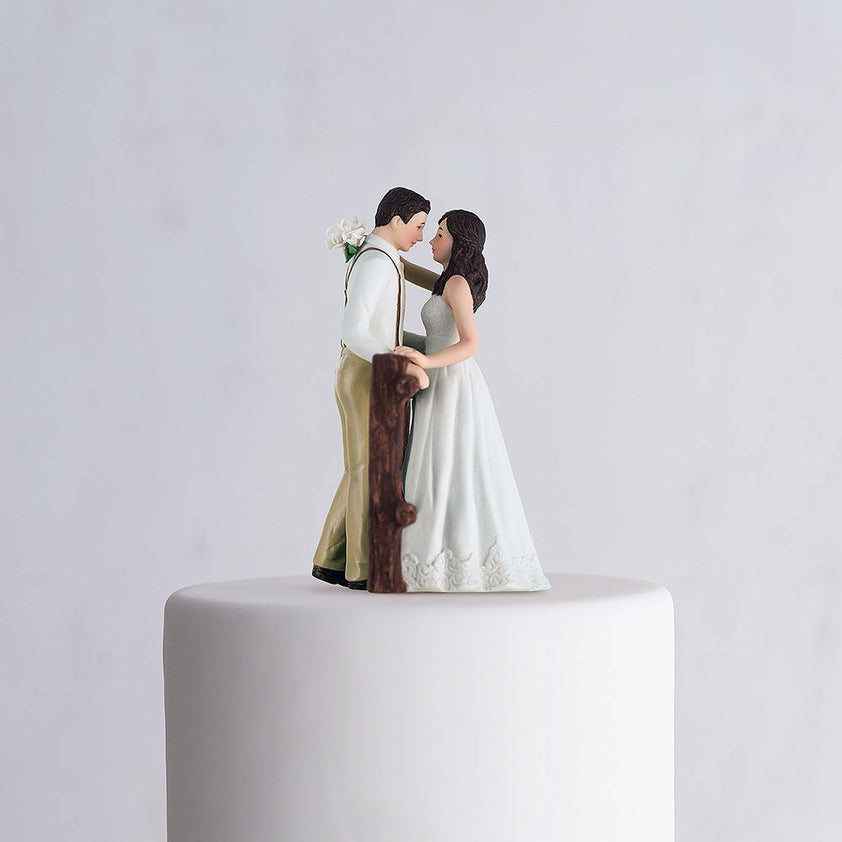 Rustic Couple Porcelain Figurine Wedding Cake Topper – Wedding Collectibles
