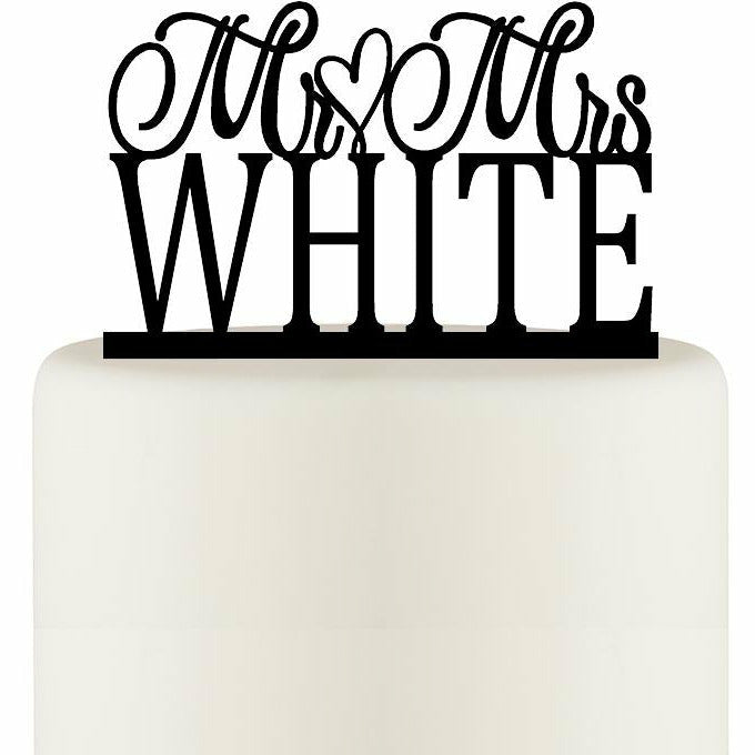 Wedding Cake Topper Scroll Mr and Mrs Topper Custom Personalized with ...