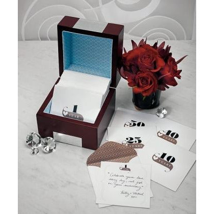 Wooden Memory Note Box with Anniversary Stationery - Wedding Collectibles