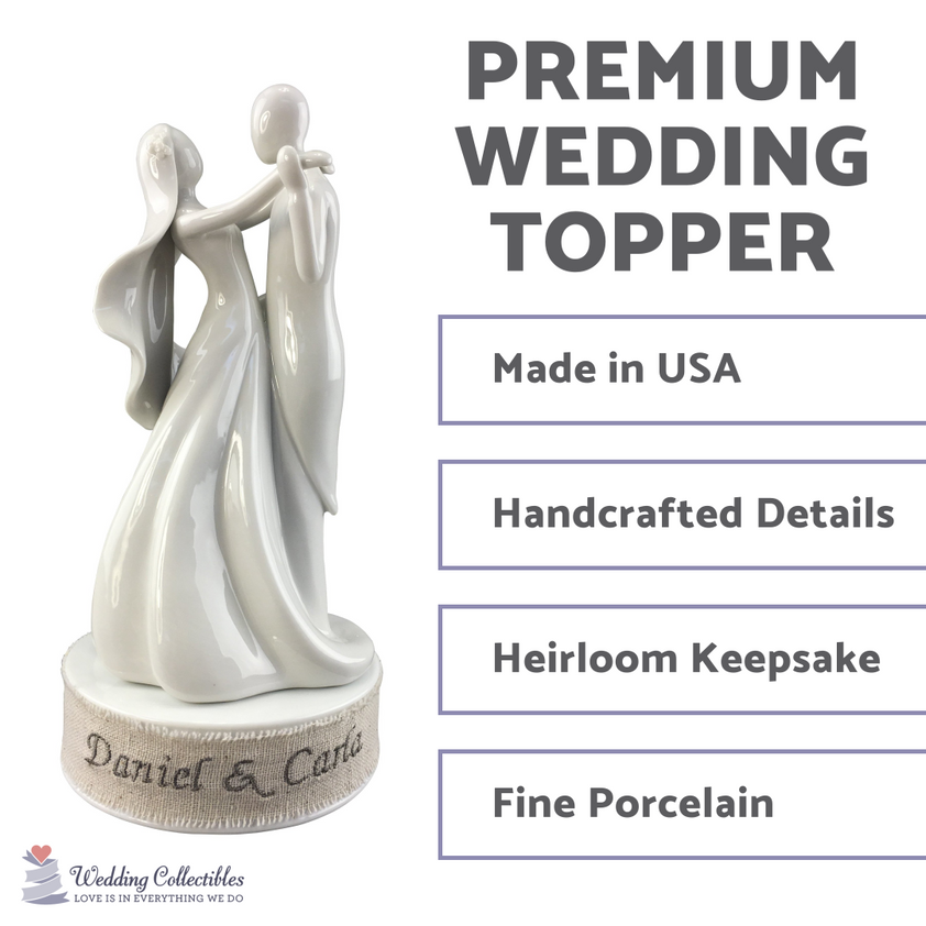 Personalized Embroidery Stylized Dancing Wedding Cake Topper – Wedding ...