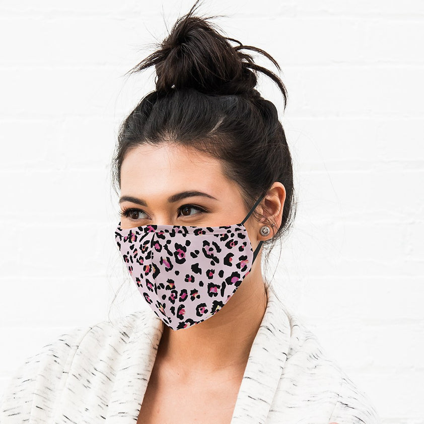 Pink Leopard Print Protective Cloth Face Mask – Wedding Collectibles